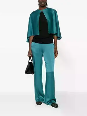 FORTE_FORTE Satin Finish Cape-style Top - Blue