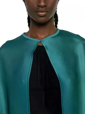 FORTE_FORTE Satin Finish Cape-style Top - Blue