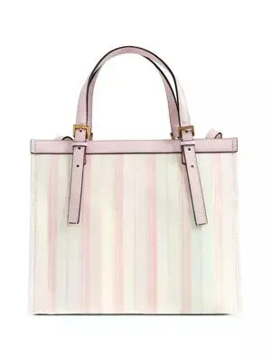 Versace Rivière Striped Tote Bag With Medusa Head Plaque