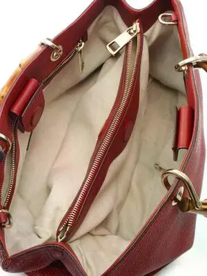 Gucci Bamboo Shopper Tote Bag - Red