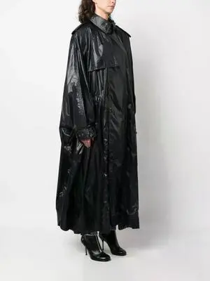 Saint Laurent Oversized Trench Coat With Shoulder Pads