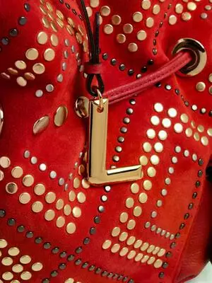 LANCEL Medium Premier Flirt Bucket Bag With Stud Embellishments - Red