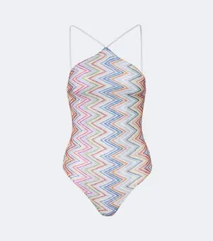 Missoni Zigzag Halterneck Swimsuit - Multicoloured