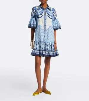 La DoubleJ Choux Printed Cotton Poplin Shirt Dress
