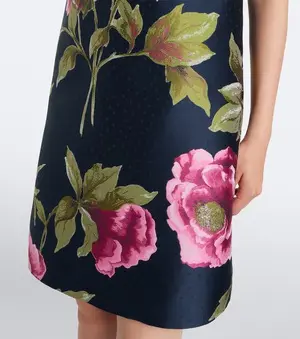 Carolina Herrera Floral Jacquard Sleeveless Dress