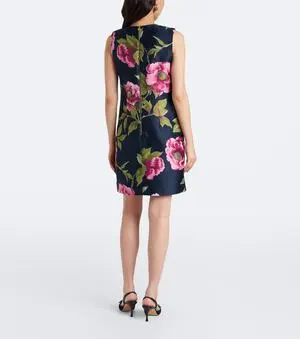 Carolina Herrera Floral Jacquard Sleeveless Dress