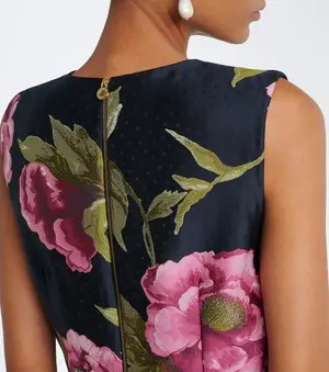 Carolina Herrera Floral Jacquard Sleeveless Dress