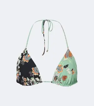Roberto Cavalli Floral Triangle Bikini Top - Multicoloured