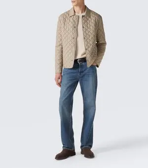 Moncler Avrelie Quilted Jacket With Leather Trim