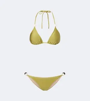ADRIANA DEGREAS Beaded Bikini - Green