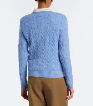 Polo Ralph Lauren Cable-knit Wool And Cashmere Sweater - Blue