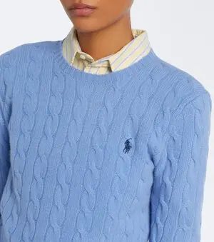 Polo Ralph Lauren Cable-knit Wool And Cashmere Sweater - Blue