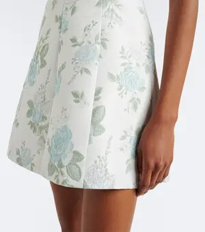 MARKARIAN Floral Lame Brocade Mini Dress