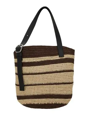 Loewe Loop Rafia Basket Bag - Brown