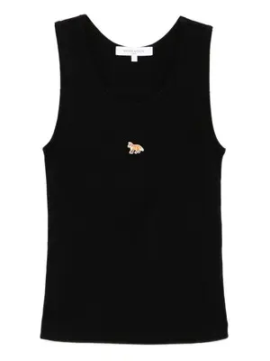 Maison Kitsuné Baby Fox Cotton Tank Top - Black