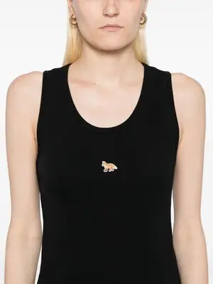 Maison Kitsuné Baby Fox Cotton Tank Top - Black