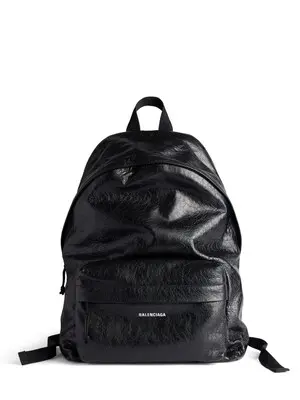 Balenciaga Explorer Leather Backpack - Black