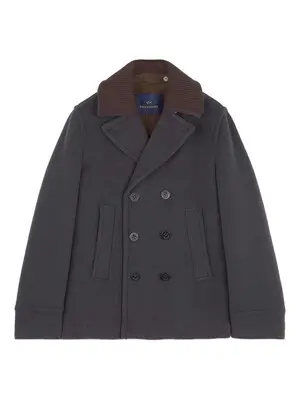 Paul & Shark Peacoat With Ribbed Collar - Brown