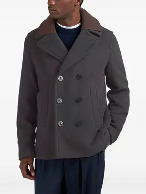 Paul & Shark Peacoat With Ribbed Collar