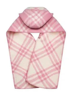 Burberry Check Wool Hooded Scarf