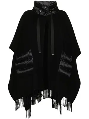 Herno Wool And Nylon Cape - Black