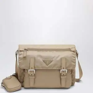 Prada Medium Crossbody Bag In Camel Re-nylon - Beige