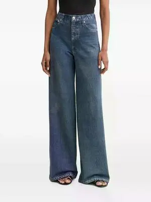 Rag & Bone High-waist Wide-leg Jeans - Blue