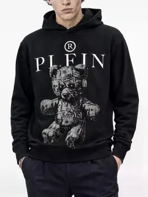 Philipp Plein Jersey Hoodie With Teddy Dollar Motif