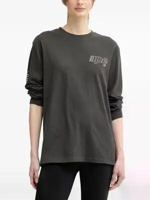 P.E Nation Logo-print Long-sleeve T-shirt - Grey
