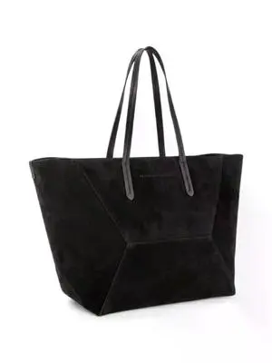 Brunello Cucinelli Suede Panelled Tote Bag - Black