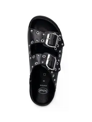 DR. SCHOLL'S SHOES Beatriz Ring Eyelet-embellished Studded Slides
