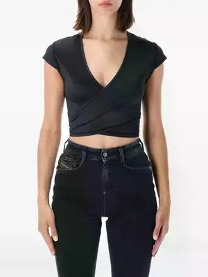 DIESEL® Wrap-style Cropped Top - Black