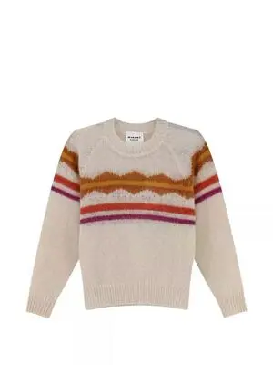 MARANT ETOILE Intarsia-knit Raglan-sleeve Sweater