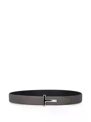 TOM FORD T-logo Reversible Belt - Grey