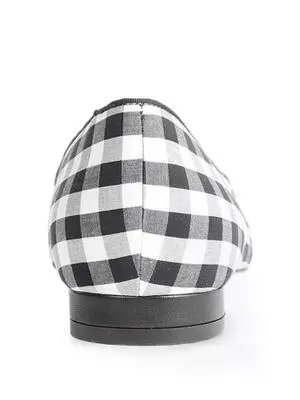 Manolo Blahnik Alexa Gingham Flat Pumps