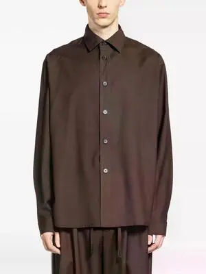 ROSE BURRITO Virgin Wool Overshirt - Brown