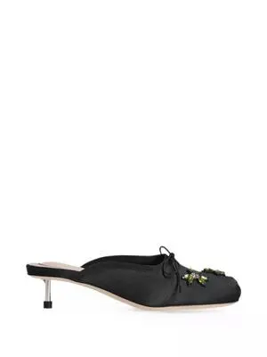 Simone Rocha Embellished Mules - Black