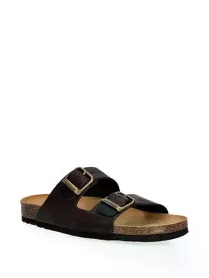 DR. SCHOLL'S SHOES Arizona Buckle-fastening Leather Sandals - Brown