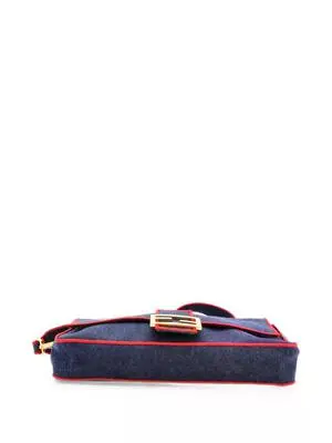 Fendi Baguette Nm Bag Denim Large Crossbody Bag