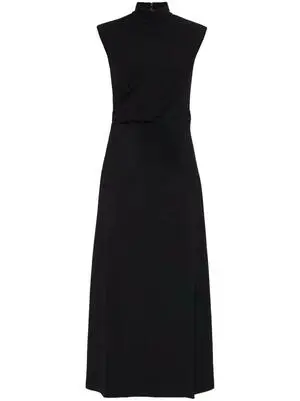 Brunello Cucinelli High-neck Draped Midi Dress