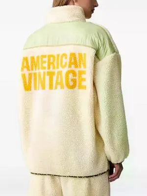 American Vintage Fleece High Neck Quarter-zip Sweater With Logo Detail