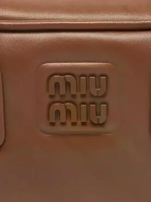 Miu Miu Arcadie Leather Satchel Bag - Brown