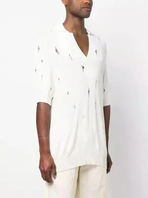 BARROW Extra Long Distressed Polo Shirt