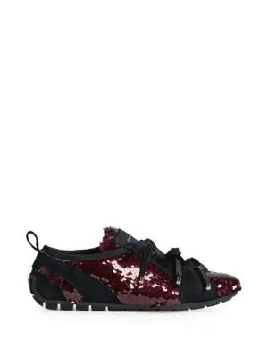 Simone Rocha Ballerina Grip Sequin-embellished Sneakers - Red