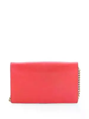 Gucci Pearly Peony Wallet On Chain Leather Mini Shoulder Bag - Red