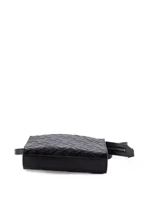 Versace Zip La Greca Embossed Leather Small Crossbody Bag