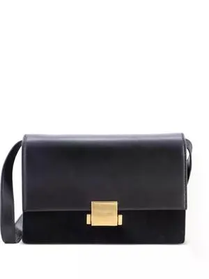 Saint Laurent Bellechasse Shoulder Bag Suede And Leather Medium Crossbody Bag - Black