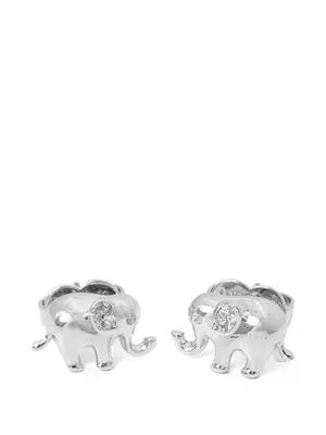 Kate Spade New York Crystal-embellished Elephant-shape Earrings - Silver
