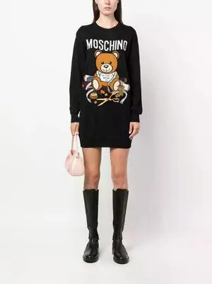 Moschino Intarsia-knit Cotton Mini Dress