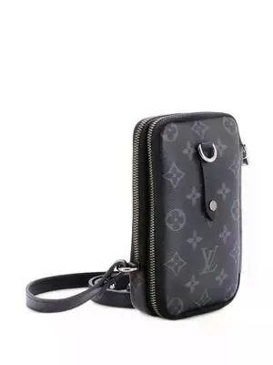 LOUIS VUITTON Double Phone Pouch Reverse Monogram Eclipse Canvas Clutch Bag